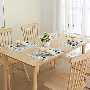 Homaxy Faux Leather Heat Resistant Placemats for Dining Table Set of 6, Waterproof Wipeable Washable PU Table Mats, Easy to Clean Anti-Slip Place Mats, 11.8" x 17", Marble