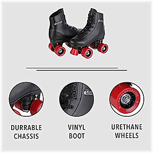 Chicago Boys Rink Roller Skate - Black Youth Quad Skates - Size 4