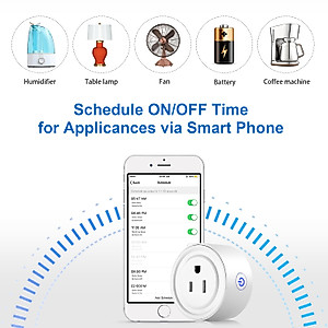 Smart Plug 2 Pack Wi-Fi Enabled Mini Smart Socket Compatible with Amazon Alexa Google Home, Remote Control Outlet with Timing Function