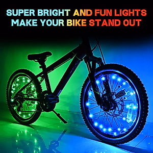 TINANA LED Bike Wheel Lights Ultra Bright Waterproof Bicycle Spoke Lights Cycling Decoration Safety Warning Tire Strip Light for Kids Adults Night Riding 1Pack (Green)