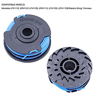 Woopeey AC41RL3 Autofeed Dual .065” 27ft Blue Replacement Line and Spool Fit for Homelite Electric String Trimmers UT41112 UT41121 UT41120 UT41113 UT41122 UT41112B (6 Pack)