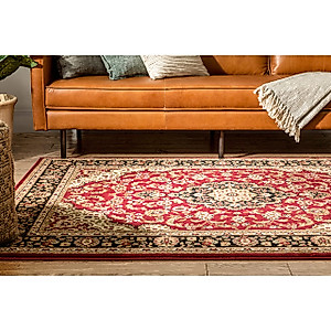 Well Woven Barclay Medallion Kashan Red Traditional Area Rug 6'7'' X 9'6''