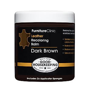 The Original Leather Recoloring Balm by Furniture Clinic - 16 Colors - Leather Repair Kit for Furniture - Restore Couches, Car Seats (Dark Brown)