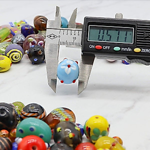 Fun-Weevz Assorted Glass Beads for Jewelry Making Adults, Bulk Glass Beads for Crafts, Lampwork Murano Bead Mix for Bracelets and Necklaces,Crafting Beads Supplies Kit, Large & Small Beads