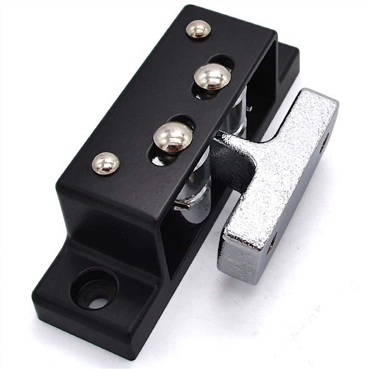 KmoNo Black Touch-Type Lock Double Roller Catch Cupboard Cabinet Door Latch Home Kitchen Tools 1Pcs