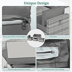 Kimunuk 9 Pcs Outdoor Patio Cushions Covers Replacement Waterproof with Zipper for 5 Pcs Patio Furniture Set, Covers Only