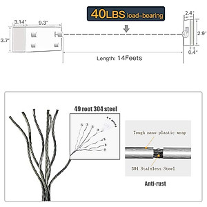 Retractable Clothesline Adjustable Drying Line for Cloth Laundry Outdoor/Indoor with Stainless Steel Double Rope Wall Mounted 13.8 Feets Clothsline (Black)