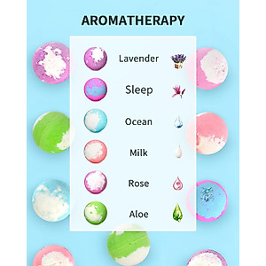 Light Up Bath Bombs with Surprise Inside, 4.23 oz Natural Bath Bombs Gift Set 6 with Essential Oils, Magnesium Large Bath Bombs for Women Relaxing Spa Bath Skin Moisturize Gifts for Women