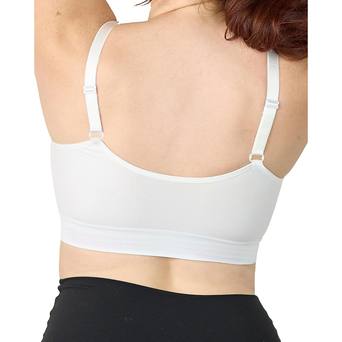 Coobie Seamless V-Neck With Lace Bra, White,One Size