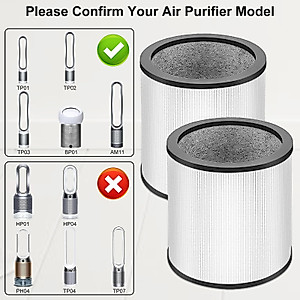 CERO Upgraded TP01 Replacement Filter Compatible Dyson Tower Purifier Pure Cool Link TP01, TP02, TP03, AM11, BP01 Models, Compare to Part # 968126-03 black