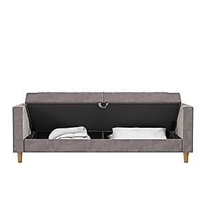 CosmoLiving by Cosmopolitan Liberty Futon with Storage, Light Gray