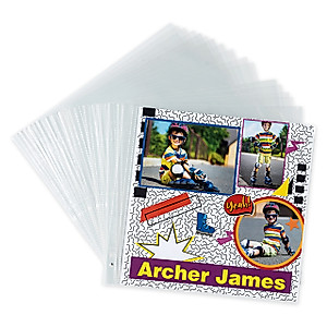 Samsill Scrapbook and Photo Album Expansion Page Refill Protectors 12x12 (40 Pack)