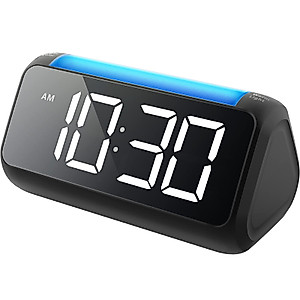 Netzu Digital Alarm Clock for Bedrooms, Bedside Alarm Clocks with 8 Color Night Light, Large LED Display, Dual Alarm, Dimmer, USB Charger Port, Clock for Kids,Teens, Seniors (Upgrade) (Black)