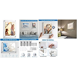 Displaybug Acrylic Frame – Standoff Floating Frame for Photos, Diplomas, Certificates, Posters – Modern and Minimalist Acrylic Picture Frame for Home and Office – Portrait or Landscape (22x28)