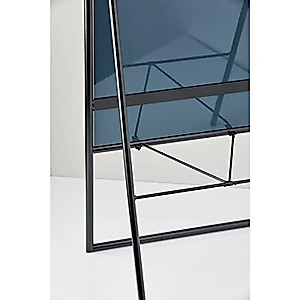 Adesso Alfred Full Length Simple, Modern Matte Black Floor Mirror with Folding Frame