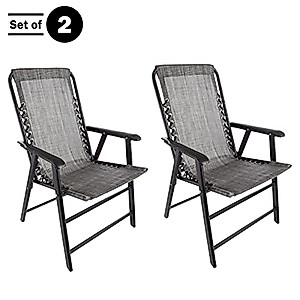 Pure Garden Folding Lounging Chair, Grey