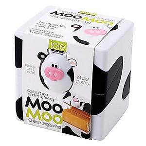 Joie Kitchen Moo Cow Sliced Cheese Container for Fridge | Fun Cheese Vault Keeps Cheese Fresh and Delicious