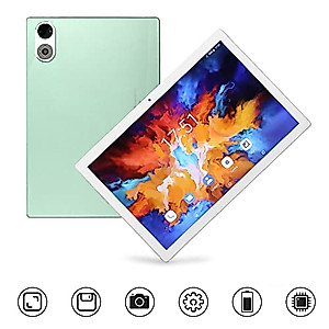 10.1 Inch Tablet 2.4G 5G WiFi 8GB RAM 128GB ROM Octa Core US Plug 100-240V 4G LTE Tablet for Office for Learning (Green)