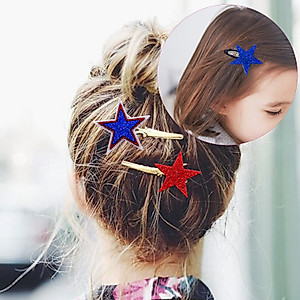 TKEJZu 200 Pcs Patriotic Foam Stickers Glitter Star Stickers Self-Adhesive Star Shaped Wall Stickers for 4th of July Decor Kid's Arts Craft Supplies Greeting Cards Homemade Crafts Red Blue Silver