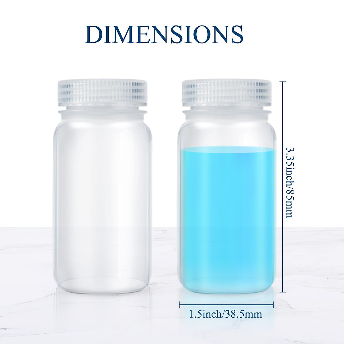 Hoolerry 20 Pcs Sample Bottles 2 Oz/ 60ml Wide Mouth Plastic Bottles Laboratory Grade Polypropylene Reagent Bottles Clear Liquids Storage Bottles with Screw Caps for Lab or storage