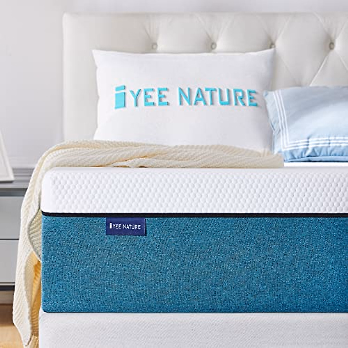 IYEE NATURE Twin Size Mattress 8 inch Memory Foam Mattress/CertiPUR-US Certified Foam Bed Mattress in a Box Medium Firm Foam Mattresses Twin Mattress 8 Inch39*75"*8"