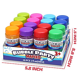 16 Pack Bubble for Kids Party Favors, Bubble Bottle with Wand Attached to The Cap, 8 Colors Bubbles Bulk Set with Gift Box, Blow Bubbles Solution Toy for Birthday, Summer, Goody Bag Stuffers Supplies