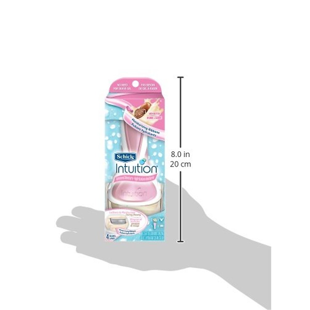 Schick Intuition Advanced Moisturizing Womens Razor with Shea Butter, 1 Handle with 2 Refills