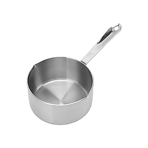 Stainless Steel Mini Sauce Pan, 350/500ML Small Saucepan Sauce Cup Sauce Pot with Long Handle for Banquet Chocolate Melting Coffee(350ML)