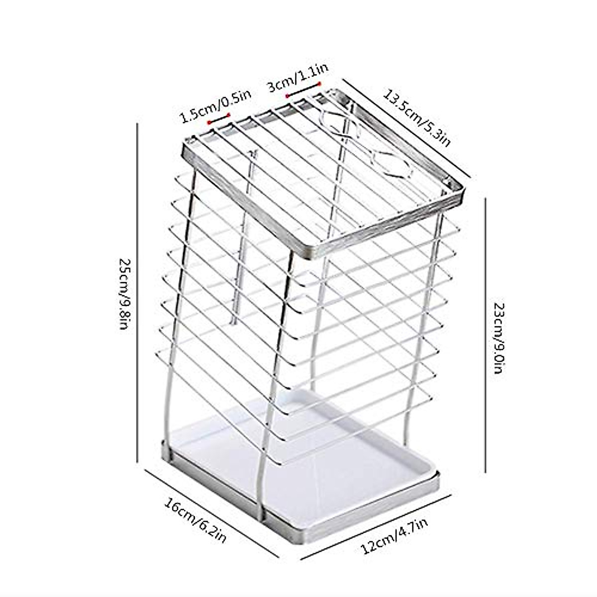 ZH1 The Thickened 304 Stainless Steel Knife Holder is Easy to Clean and Save Space. The Unique Slot Can Protect The Blade and Has a Removable Water Tray.