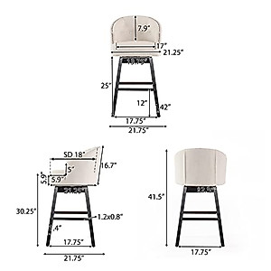 Christopher Knight Home Ogden Barstool, 2-Pcs Set, Beige