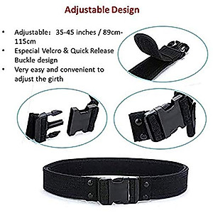 Davi Collection 10 in 1 Tactical Duty Belt, Utility Modular Equipment System Nylon Military Enforcement Belt with Pouches for Security Police, Adjustable 35-45" Black