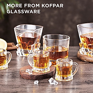 KOFPAR 6 Pcs Shot Glasses, Mini Beer Mug Shot Glasses with Handles, 50 ml/1.8 oz Shot Glasses for Vodka, Whiskey, Tequila, Espresso, Perfect Valentine's Day Gift for Men Women Birthday Gifts (Glass)