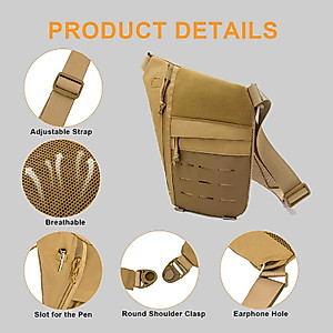 WCALULEG Crossbody Sling Bag, Conceal Carry Gun Bag and military keychain