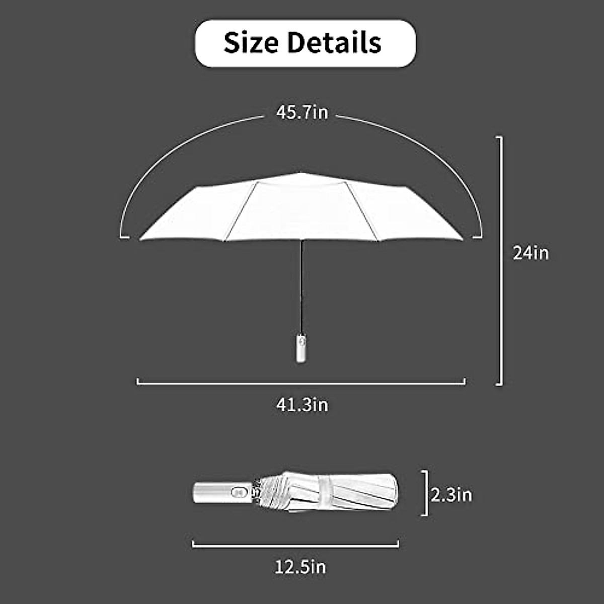 GENMAI SOEASY Compact Travel Umbrella for Rain,8 Ribs Strong Windproof Umbrellas Auto Open & Close Collapsible Small Folding Portable Umbrella for Car,Backpack Men and Women Automatic Black