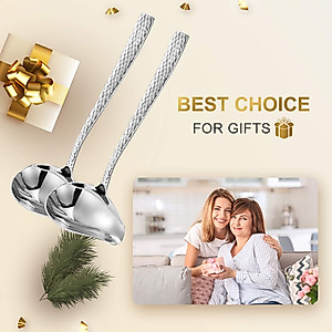 KEAWELL Louis Hammered 18/10 Stainless Steel Sauce Ladle With Pouring Spout, Great small sauce spoon for gravies and dressings, 7.4 Inch, Dishwasher Safe (2)