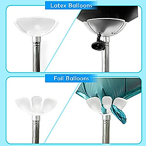 TEKXYZ Telescoping Balloon Stand Set of 2, 1.5ft to 7ft Free Adjustable Metal Balloon Column Stand for Party Decorations