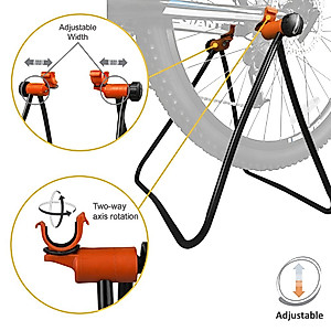 Ibera Easy Utility Bicycle Stand, Adjustable Height, Foldable Mechanic Repair Rack Bike Stand For Bicycle Storage