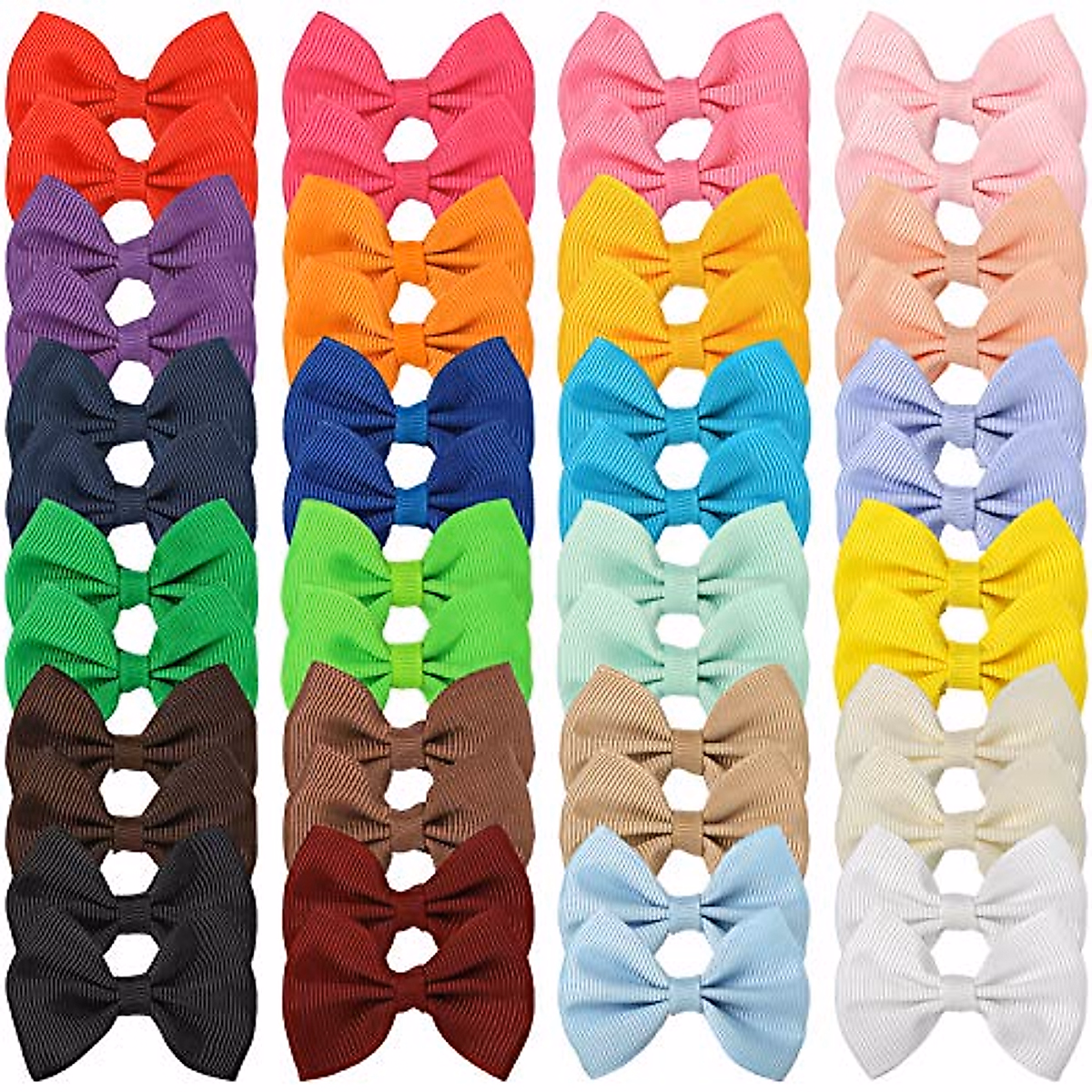 XIMA 48PCS(24pairs) Dog's Hair Bows Clips,Small Handmade Hair Accessories Bow Pet Puppy for Doggies Cat Kitten Rabbit Grooming Accessories (Mixcolors-48pcs Bows Hair Clip)