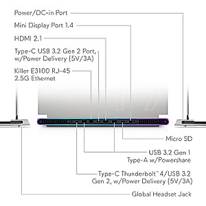 SHOXLAB NewDell_Alien.Ware X17 R2 Gaming Laptop, [RTX 3080ti, Core i9-12900HK], 17.3-inch FHD 480Hz 3ms Display, 32GB RAM, 2TB SSD, RTX 3080ti 16GB GDDR6, USB-C, Killer Wi-Fi 6, Win 11 H, Supported