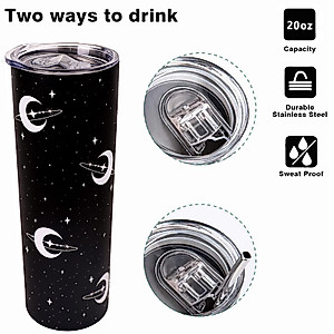 Witch Tumbler with Lid and Straw-Gothic Decor-Stainless Steel Insulated-Witchy Gifts-Skinny Halloween Tumbler for Women Daughter Girlfriend Teenage Girls-Travel Iced Coffee Cup Mug-20 oz Tumbler