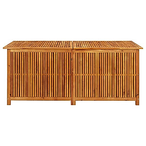 vidaXL Outdoor Storage Box, [Load Capacity Gallon] Deck Box with Gas-Lift Lid, Storage Chest with Water-Resistant Zippered Bag Inside, 68.9''x31.5''x29.5'', Solid Acacia Wood