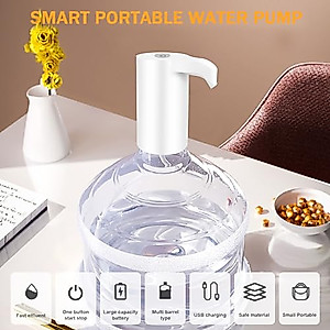 MJIYA Water Dispenser for 5 Gallon Bottle - Safe and Durable Electric Pump with Universal Compatibility - Convenient USB Charging Battery - Easy to Use and Portable - for Home, Camping, and Office