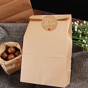 WANGFUFU 500pcs 1Inch Kraft Thank You for Celebrating with US Stickers Wedding Seal Label - for Sealing, Decoration