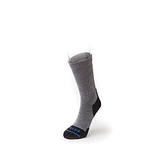 FITS Light Hiker – Crew: Contour Hugging Cushioned Outdoor Socks for Hiking, Camping, Trekking, Fishing Light Grey, X-Large