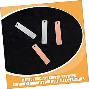 8 Pairs Battery Electrode Sheet Batteries Zinc Electrode Strip Zinc Plates Battery Experiment Materials Anode for Zinc Electroplating Zinc Anode DIY Fruit Battery Materials Copper HOOTNEE