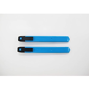 2pcs MOJO-HOME Ceramic Box Cutter - Utility Knife for opening packages with safety lock and snap off blades (Blue)