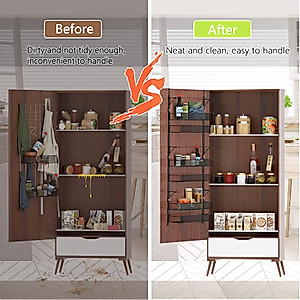 Coonoor 6 Tier Over The Door Pantry Organizer,Adjustable Baskets Closet Organizer Hanging Rack Spice Space Saver,Black