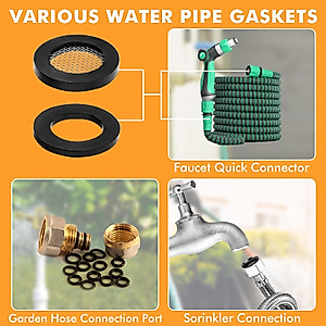 PEOVLVN 32 Pieces Rubber Washers, 1/2 Inch Garden Hose Gasket Faucet Washers Assorted Kit includes 10 O-Ring Washers 14 Flat Hose Washers 8 Filter Net Shower Hose Gasket Washers, 583762_1_DkASpycaS
