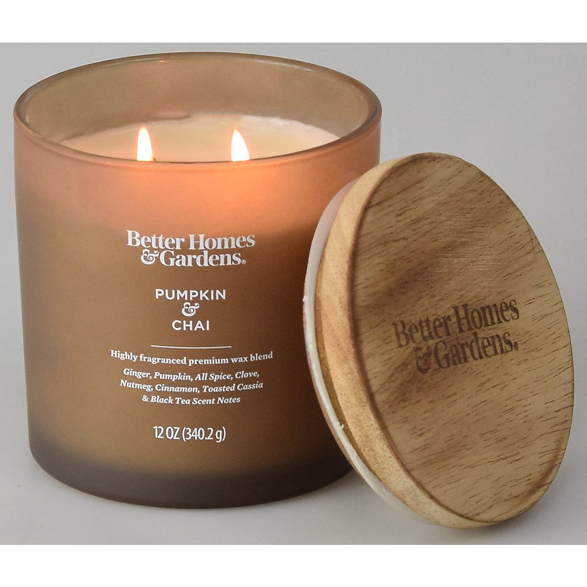 Better Homes and Gardens 12oz Scented Candle, Pumpkin and Chai 2-Pack