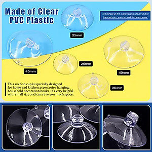 Glarks 80Pcs 25mm 30mm 35mm 40mm 45mm Suction Cups Set, 5 Size Rubber Anti-Collision Sucker Pads with Holes Without Hooks for Home Kitchen Bathroom Houseware Hanging Items